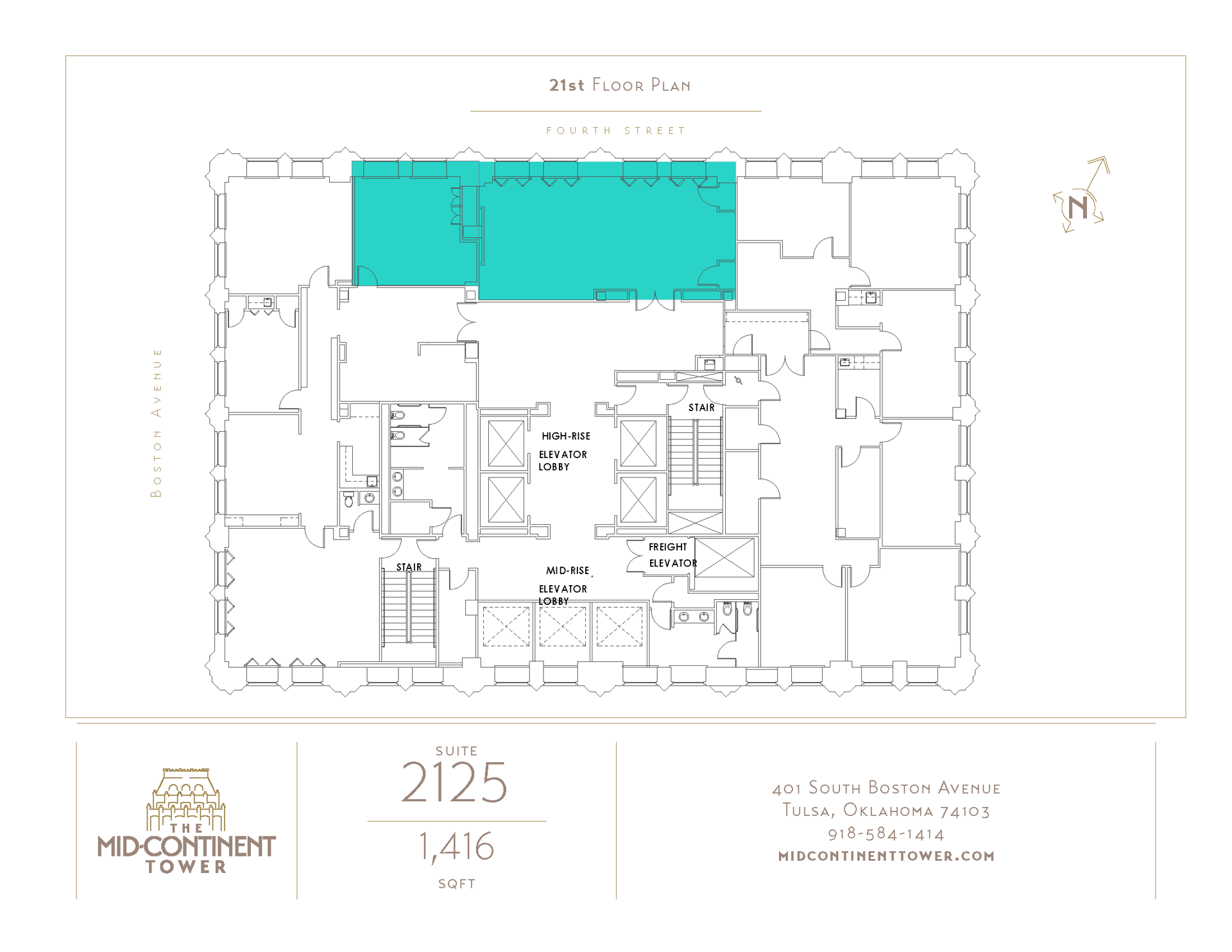 Mid-Continent Tower - Downtown Tulsa Office Spaces