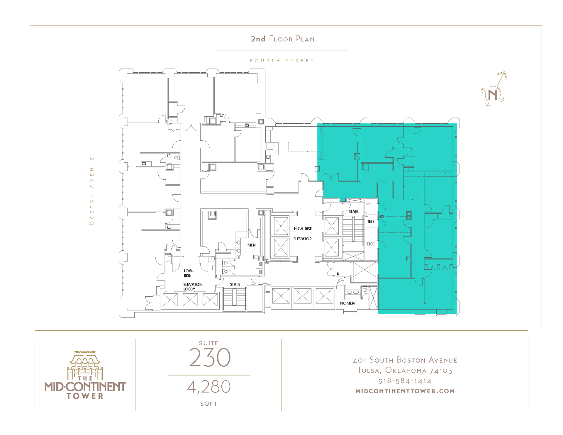 Mid-Continent Tower - Downtown Tulsa Office Spaces